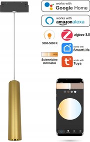 Závěsná Led WiFi lampa Zigbee Tuba Zlatá 10W pro Š