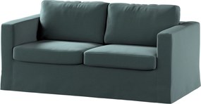 Potah na pohovku IKEA Karlstad 2-místná , nerozkládací, dlouhý barva zelená látka sametová