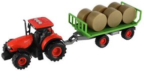 Teddies Traktor Zetor s vlekem a balíky plast 36 cm na setrvačník