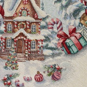 VÁNOČNÍ GOBELÍNOVÝ UBRUS NOELVILLE 140X180 CM VZOROVANÝ