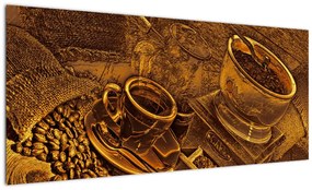 Obraz kávových zrn na zeď (100x40cm)