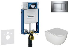 Geberit Kombifix - Set předstěnové instalace, klozetu Oudee a sedátka softclose, tlačítko Sigma30, chrom SANI15CA1115