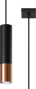 Sollux Lighting Závěsné svítidlo LOOPEZ 1 černé/měď