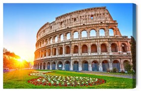 Obraz Koloseum Při Východu Slunce 3D Nedostatek Nedostatek Přírodní plátno 100x70