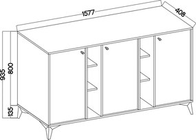 FALCO Komoda Tomila 823/1 Odstín: Eukalyptus