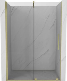 Mexen Velar, posuvné dveře do otvoru 130x200 cm, 8mm čiré sklo, zlatá matná, 871-130-000-01-55