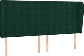 Box spring postel s matrací a LED tmavě zelená 200x200 cm samet 3136386