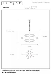 Lucide 21421/10/30 - Lustr na lanku LEANNE 10xE27/40W/230V