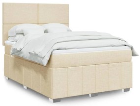 Box spring postel s matrací krémová 140x200 cm textil 3293989