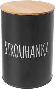 Kulatá plechová dóza STROUHANKA Black