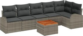 Sada zahradních pohovek 7 ks Šedá polyratan 3347587