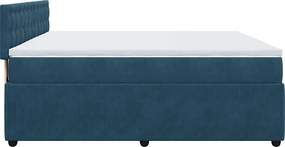 Box spring postel s matrací modrá 200 x 200 cm samet 3290146