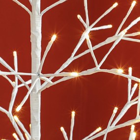 HOMCOM Umělý vánoční stromek 180 cm s 384 teplobílými LED světly, flexibilní větve, ocelový podstavec, bílý