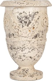 Béžový antik květináč s patinou - Ø 24*36 cm