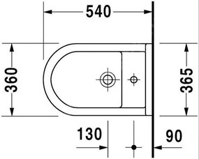 Duravit Starck 3 Bidet závěsný 36x54 cm 2280150000