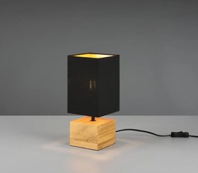 Stolní lampa s textilním stínidlem v černo-přírodní barvě (výška 30 cm) Woody – Reality