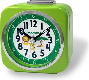 CLOCKODILE Zelený dětský budík LEV A LVÍČE