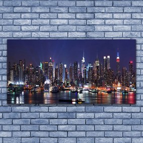 akrylový obraz Mrakodrapy Město Domy 120x60 cm