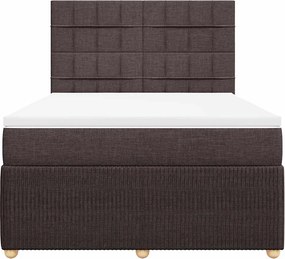 Box spring postel s matrací tmavě hnědá 140x190 cm textil 3294354