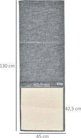 PawHut 2-Pack Škrabací podložky na pohovku - Sisalová rohož na škrábání pro kočky, pohovka, škrabací mat, šedá 130 x 45 x 0,3 cm