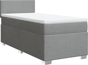 Box spring postel s matrací světle šedý 100 x 200 cm textil 3285792