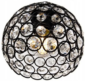 Stropní svítidlo Crystal, 1x černé křišťálové stínítko