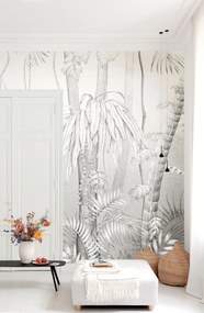 Šedá vliesová fototapeta na zeď, Listy, stromy, DG3MOE1014, Wall Designs III, Khroma by Masureel