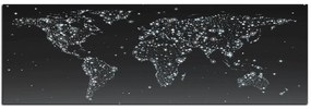 Obraz na plátně - Zářící mapa světa - panoráma 5213QA (120x45 cm)