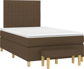Box spring postel s matrací tmavě hnědá 120x200 cm textil 3137304