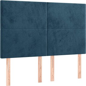Box spring postel s matrací tmavě modrá 140x200 cm samet 3137729
