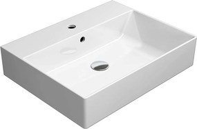 Sapho GSI Kube X - Umyvadlo 60x47 cm, s přepadem, otvor pro baterii, ExtraGlaze, bílá 94319111