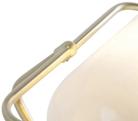 Klasická notářská lampa zlatá s opálovým sklem - Banker