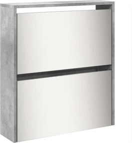 Botník se zrcadlem 5patrový betonově šedý 63 x 17 x 169,5 cm 3228281