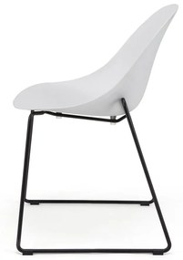 Sada 2 bílých jídelních židlí s černým podnožím Bonami Selection Viva