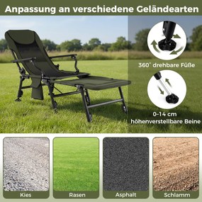 Costway Velké rybářské křeslo Skládací kempingové křeslo Heavy Duty