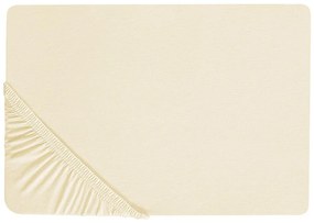 Bavlněné prostěradlo 140 x 200 cm béžové JANBU Beliani