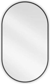 Mexen Loft, oválné koupelnové zrcadlo 85 x 50 cm, barva rámu černá matná, 9851-085-050-000-70
