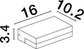 NV 9492560 Venkovní nástěnné svítidlo PURE antracitový hliník a matný akryl LED 6W 3000K 220-240V 103st. IP65 - NOVA LUCE