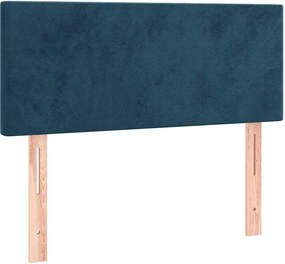 Box spring postel s matrací a LED tmavě modrá 120x200 cm samet 3134277