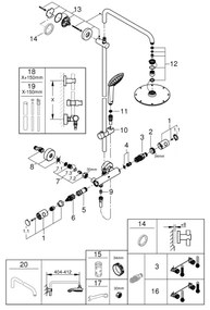 GROHE 27964000 - Sprchový systém EUPHORIA 210 mm lesklý chrom