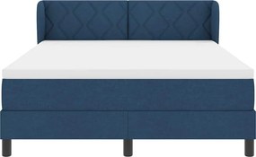 Postel s boxspringem s čelo Modrá 160 x 200 cm textil 3340100