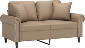 2místná pohovka s polštáři cappuccino 120 cm umělá kůže 3200929
