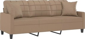 3místná pohovka s polštáři cappuccino 180 cm umělá kůže 3200812