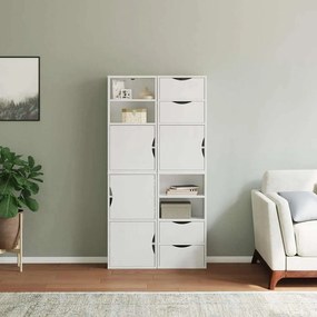 Boční skříňky 4 ks "ODDA" Bílá 40x24x79 cm Borovicový masiv 3365349