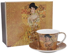 HOME ELEMENTS Porcelánový hrnek 250 ml, s podšálkem, Klimt Adele
