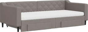 Válenda s přistýlkou a zásuvkami taupe 90 x 200 cm textil 3197483