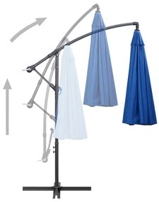 vidaXL Závěsný slunečník modrý 3 m hliníková tyč