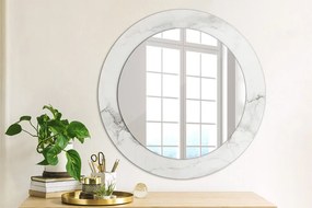 Kulaté dekorativní zrcadlo Bílý mramor fi 60 cm