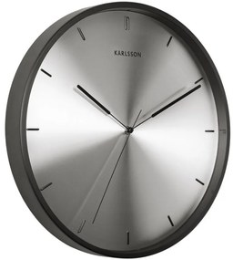 OnaDnes -20% Time for home Černo stříbrné kovové nástěnné hodiny Mariska 40 cm