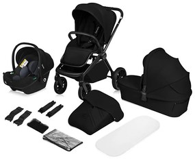 Lionelo - Kombinovaný kočárek 3v1 MIKA PLUS Black Onyx 5903771722162
